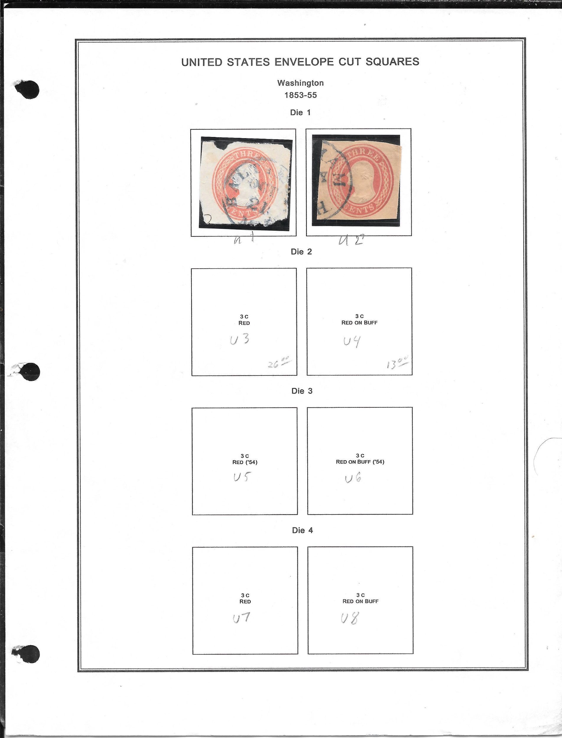 #U1-U2 Used Page of US. Cut Squares With Album Page Collection / Lot ...