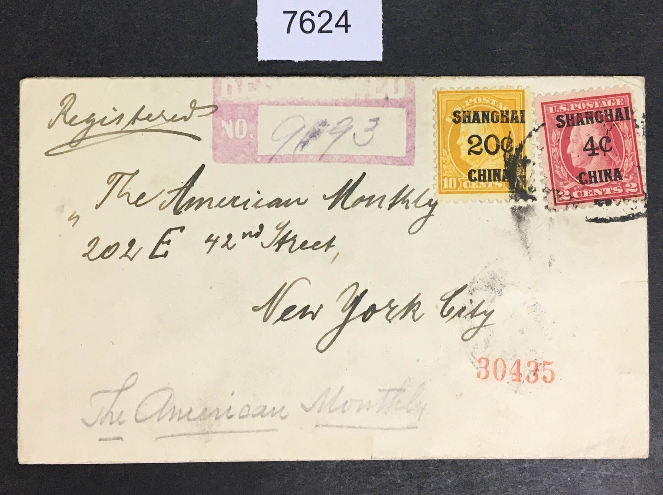 US # K2, K10 Used on Registered Cover CAT. $300+ LOT #7624 | United ...