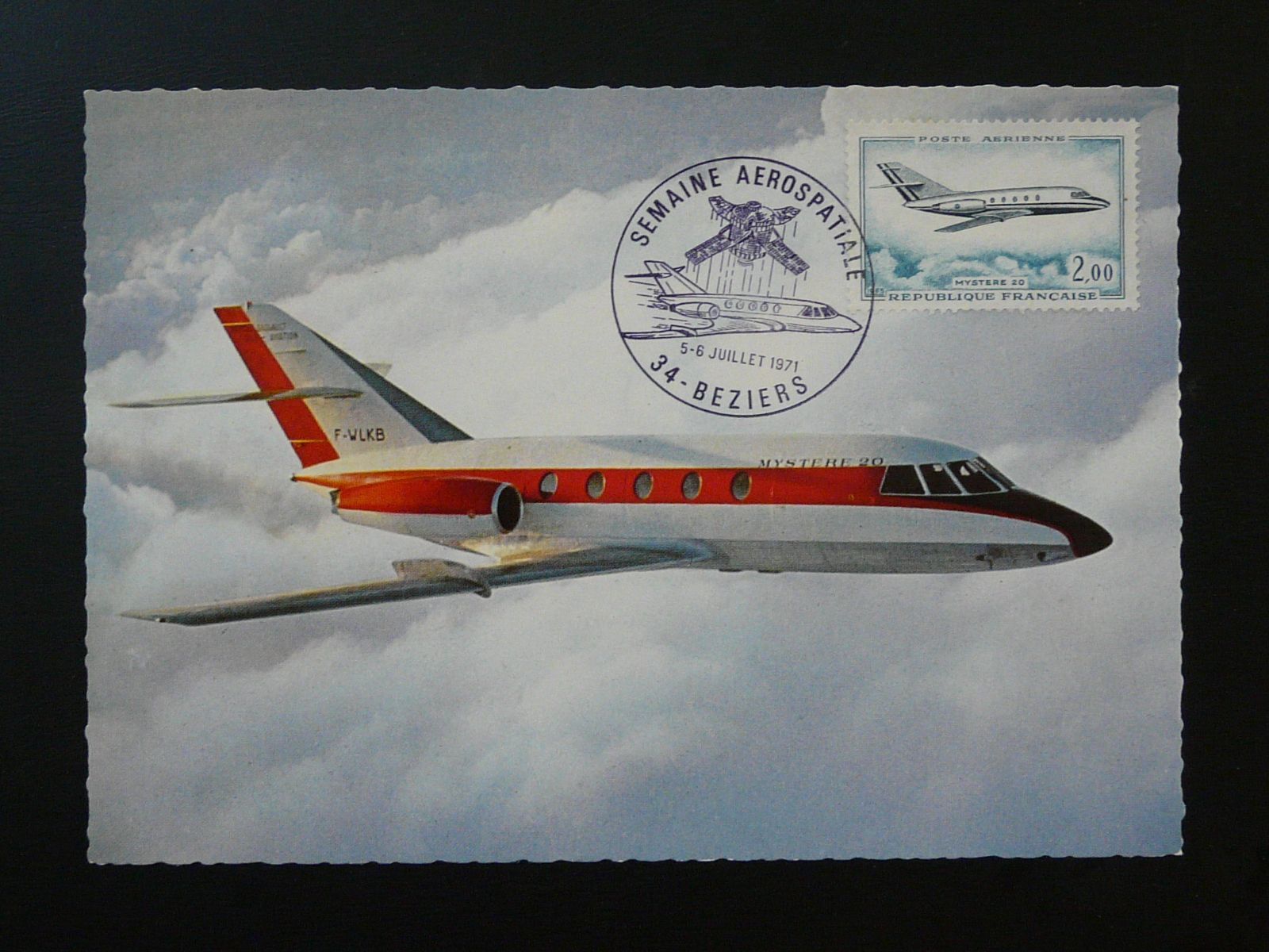 aviation aircraft Dassault Mystère 20 Aerospatiale maximum card France ...