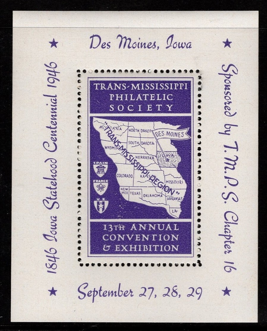 1946 Cinderella Trans Mississippi Philatelic Society Convention Des ...
