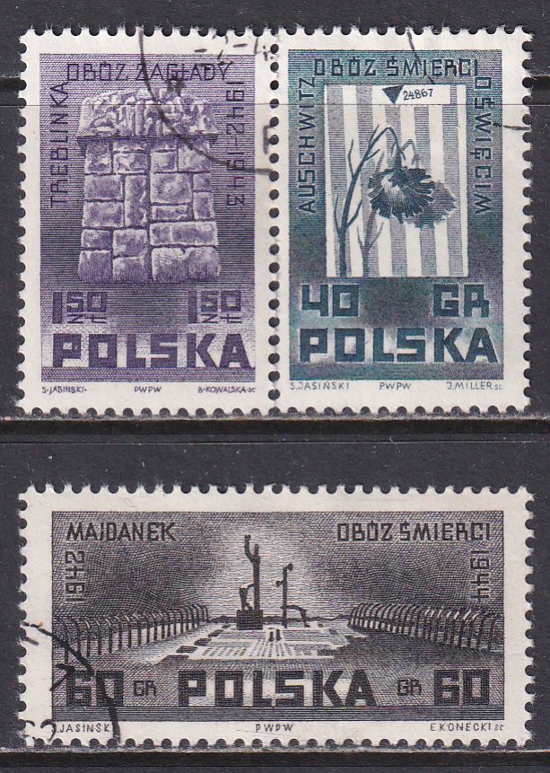 Poland 1962 Sc 1050-2 Majdanek Treblinka Auschwitz Concentration Camp ...