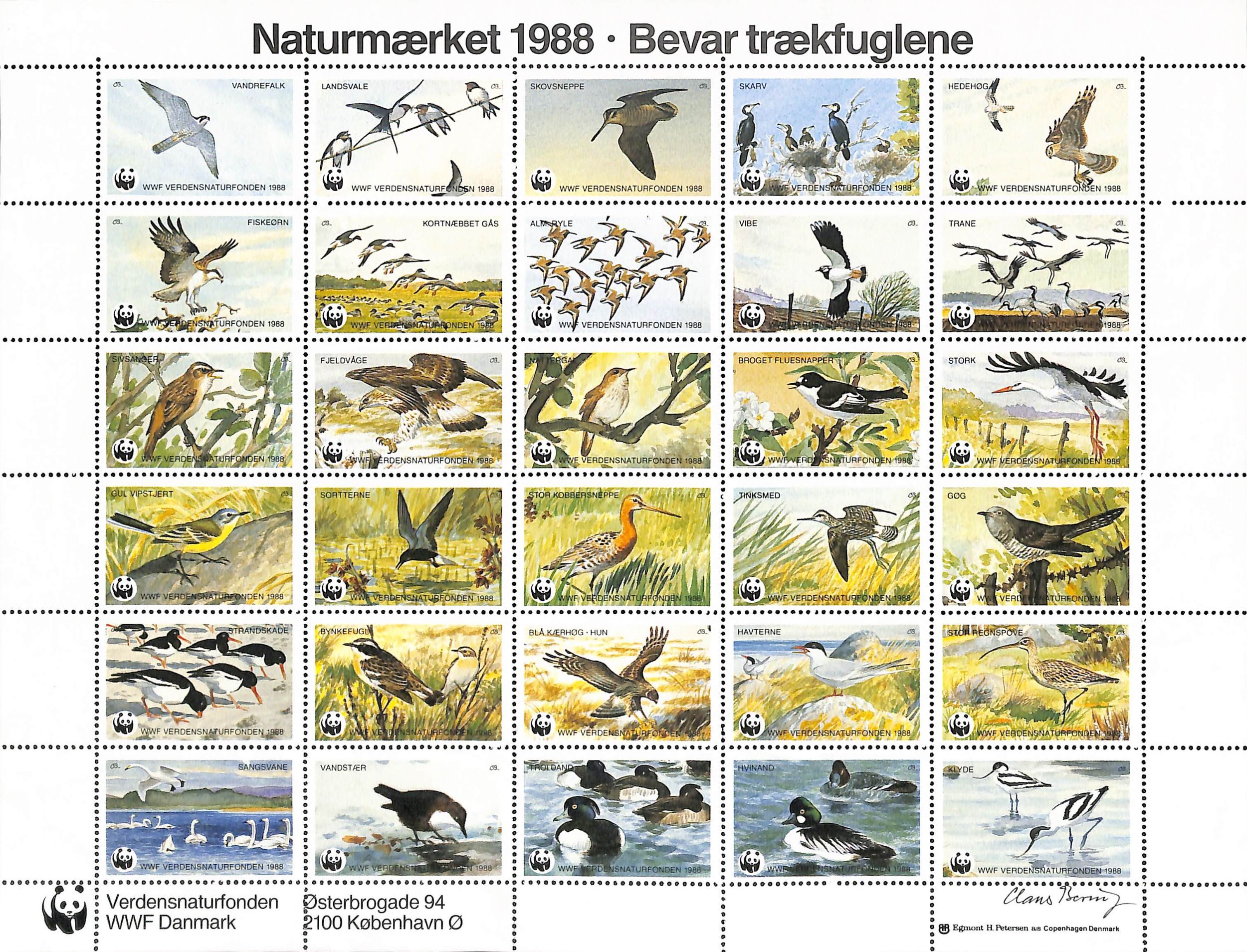 Denmark Danmark WWF Poster stamps seals Protected Wildlife 1988 ...