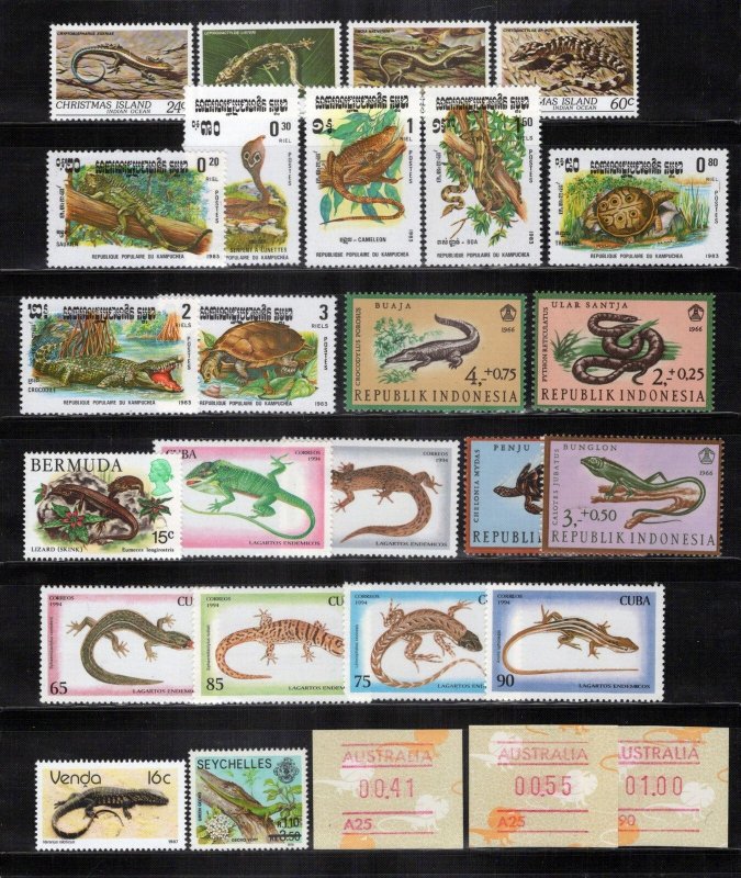 Reptiles Collection MNH Amphibians Lizards Snakes Turtles ZAYIX ...