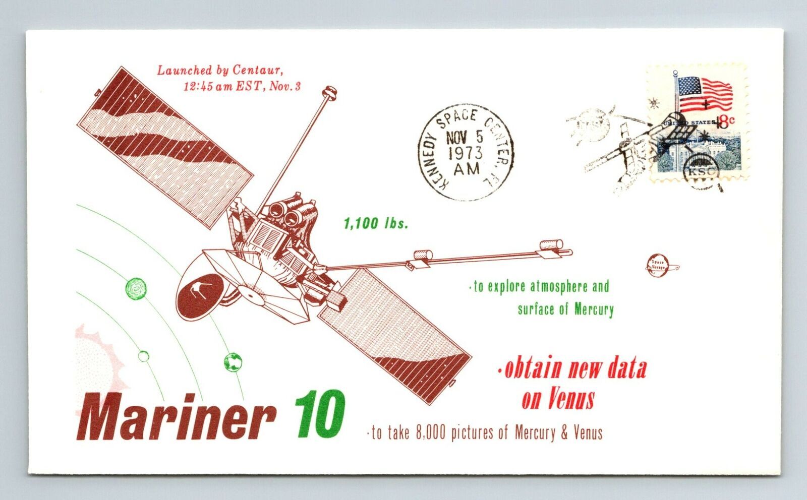 1973 Mariner 10 - Launched by Centaur - F5364 | United States, Stamp ...