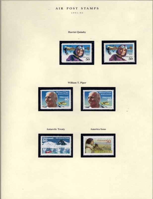 US #C128 - C132 AIRMAIL GROUP with 2 of the better varieties C129b ...