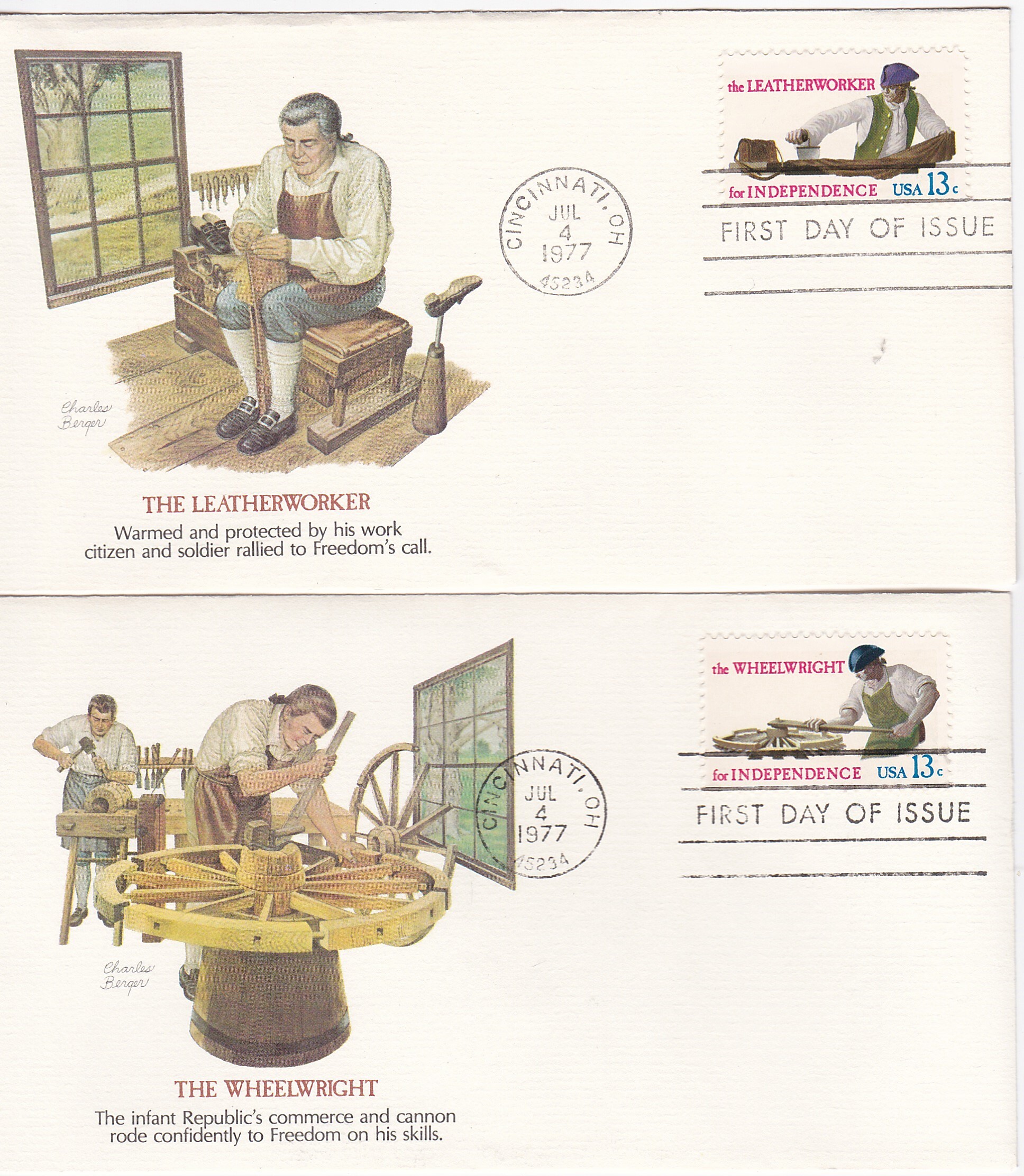 United States # 1717-1720, 1720a, Colonial Craftsmen, Fleetwood First ...