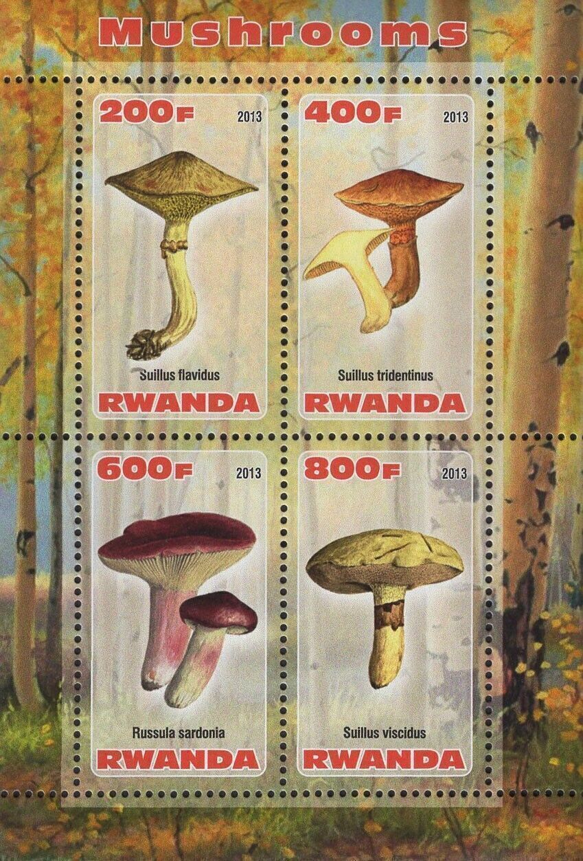 Mushroom Stamp Russula Sardonia Suillus Viscidus Souvenir Sheet MNH ...