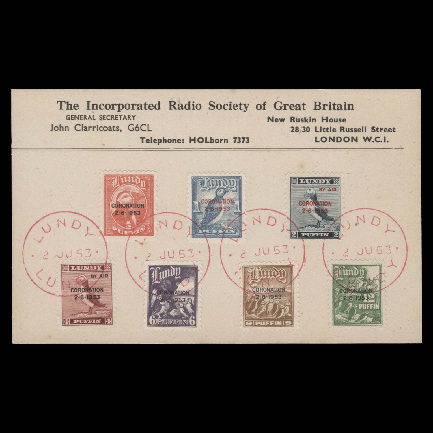 Lundy Island 1953 Coronation first day postcard | Worldwide - Other ...