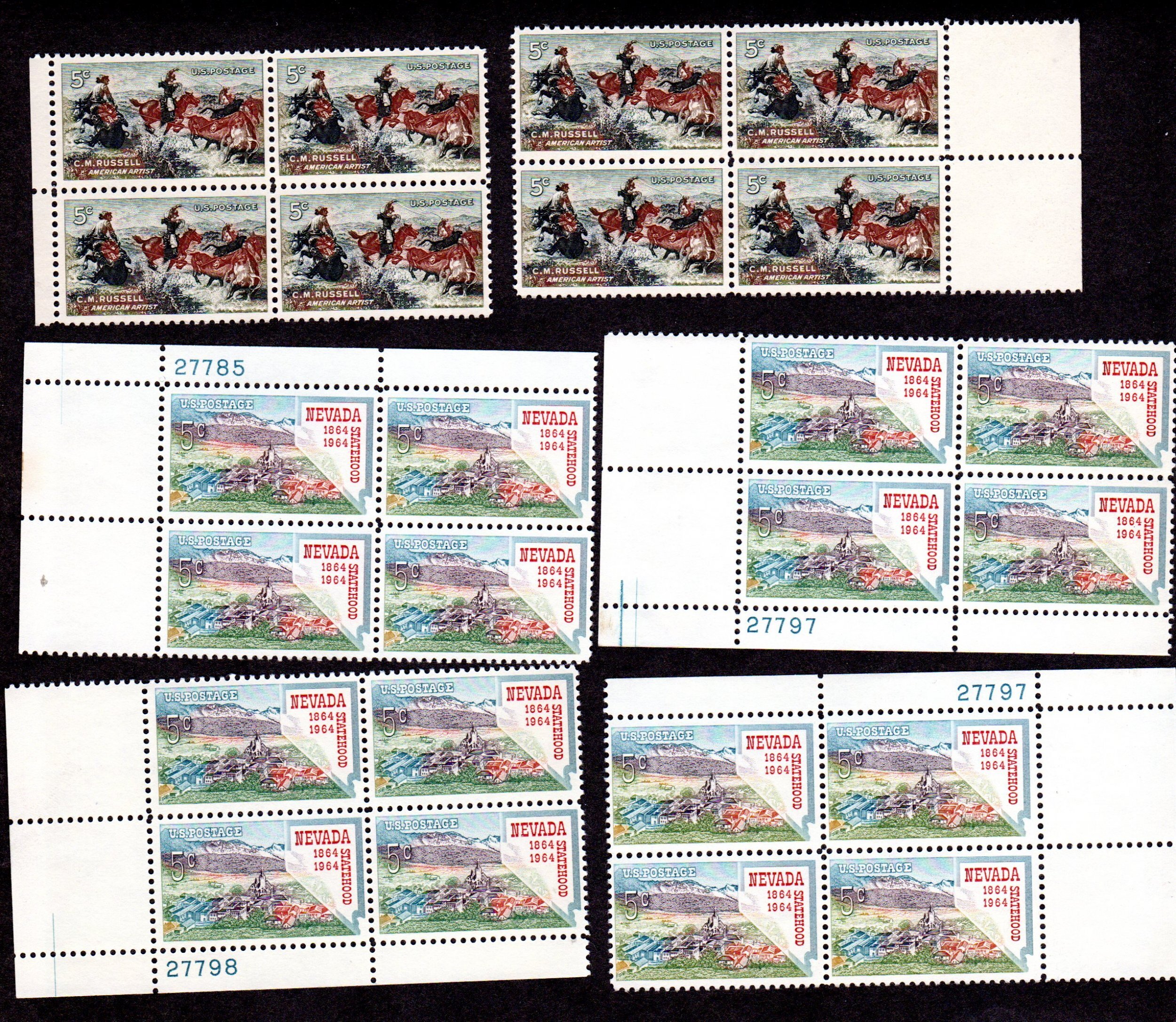 Plate blocks & blocks of 4, MNH, lot of 6. Face = $ 1.20 Lot 220339 -18 ...