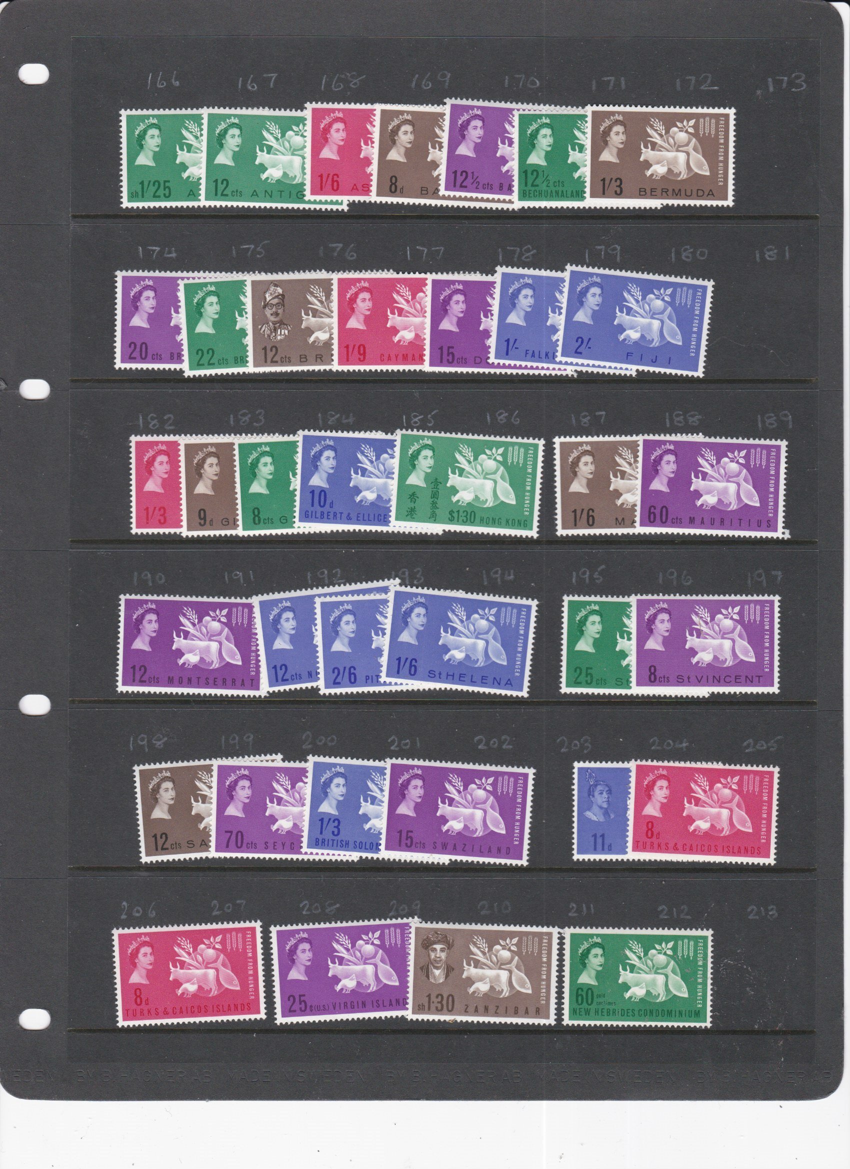 British Colonies Freedom From Hunger Common Design Complete Set., Mint ...