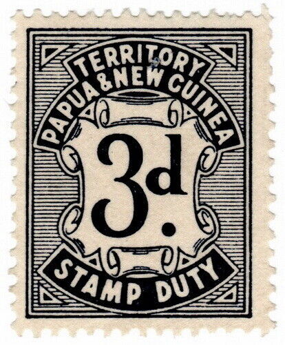 (I.B) Papua New Guinea Revenue : Stamp Duty 3d (1952) | Australia ...