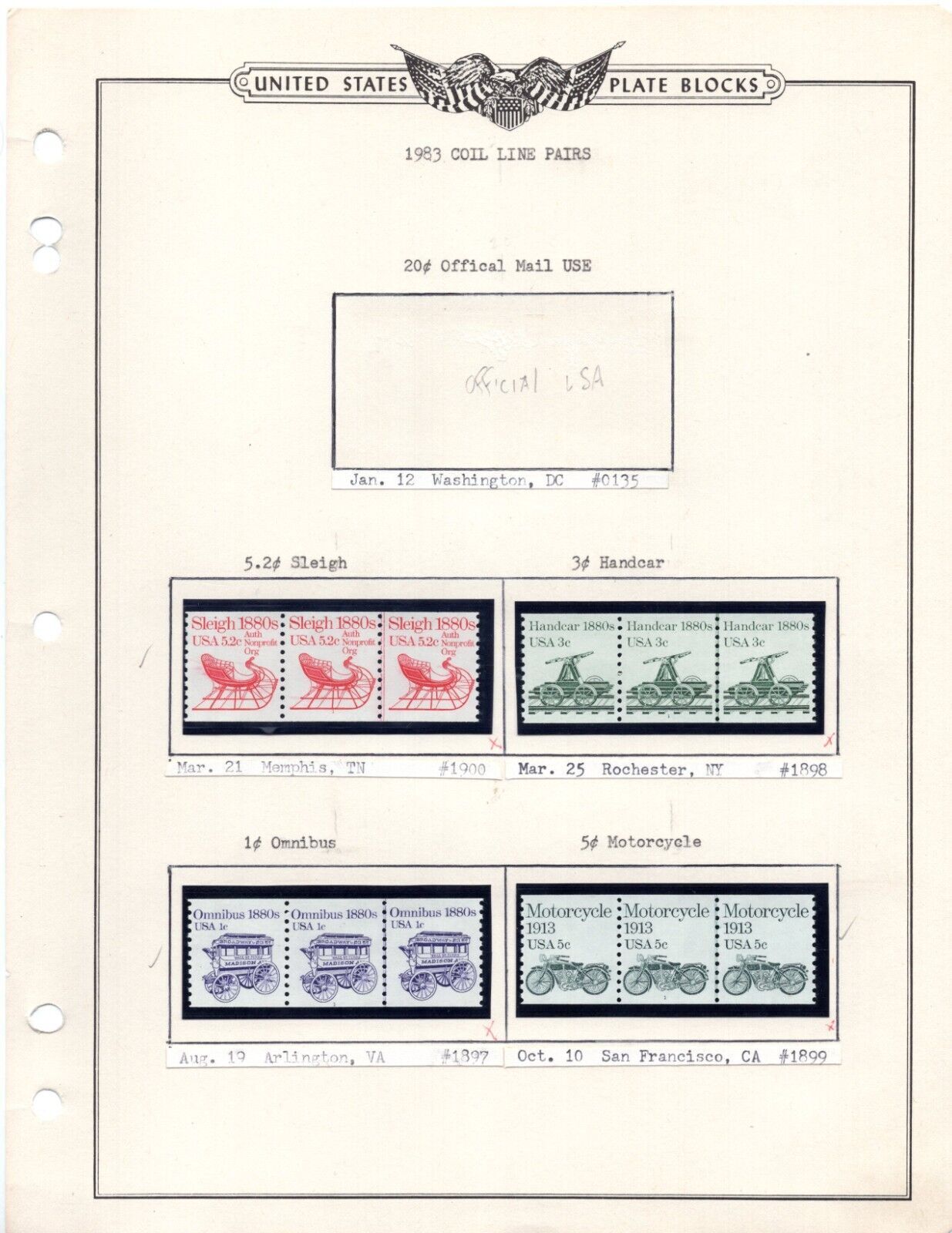 US 1980-1987 Collection of 118 Coils, ALL in Strips of 3, Except 4 ARE ...