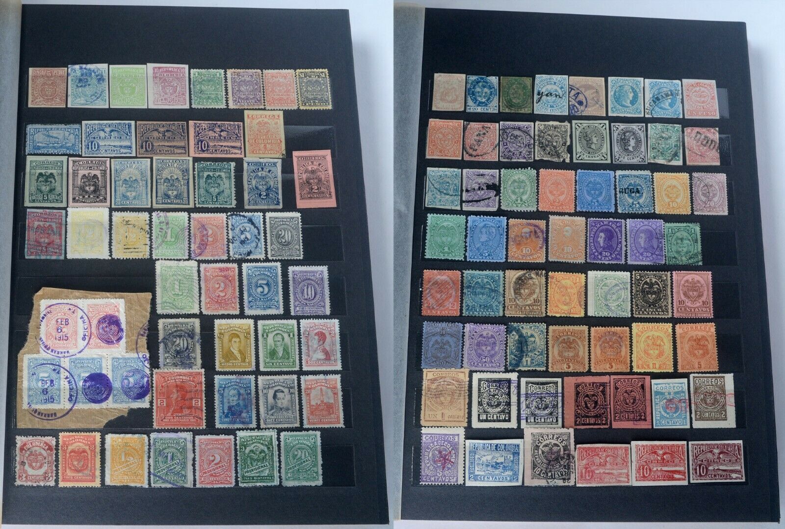 COLOMBIA Postage Latin America Stamps Block Sheet Collection Album USED ...