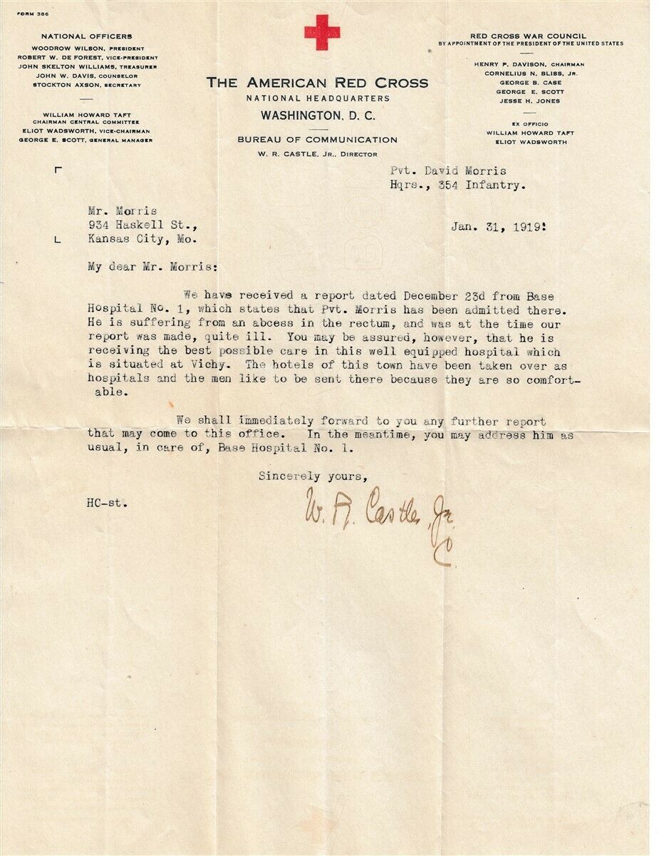 Rectal Abscess - 1919 RED CROSS LETTER & COVER - he oddest WW1 letter ...