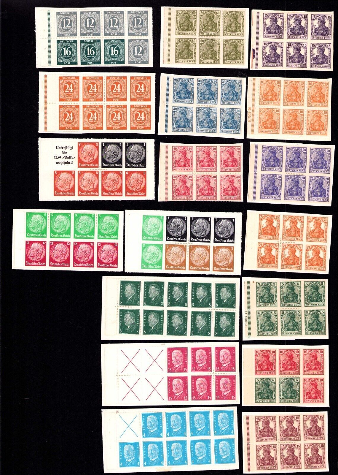 Germany Booklet Panes Lot All Partially Stuck or Fully Stuck Down ...
