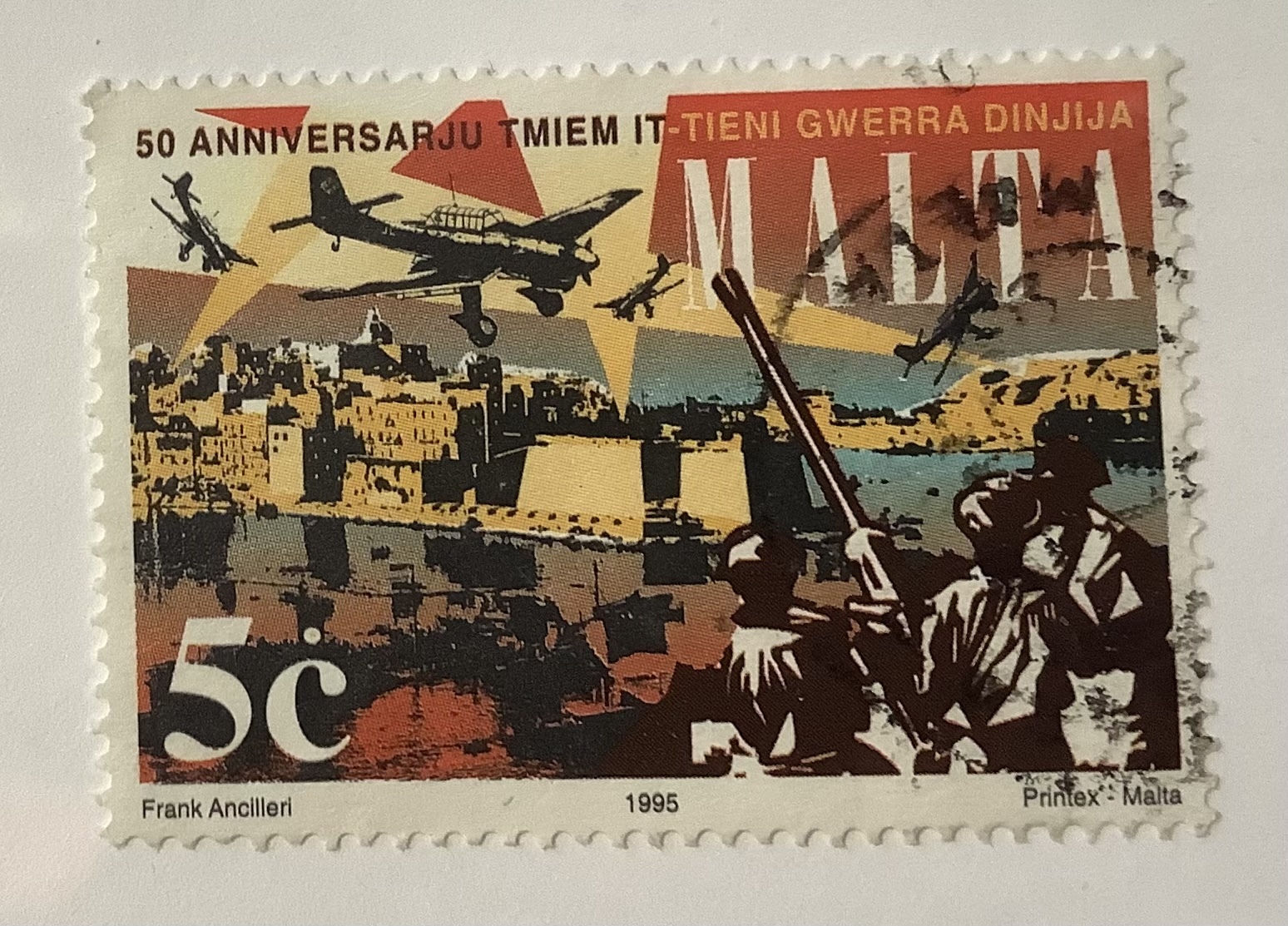 Malta 1995 Scott 859 used - 5c, End of WWII 50th Anniv | Europe - Malta ...