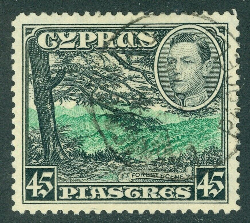 SG 143 Cyprus 1934. 45pi green & black. Very fine used CAT £95 | Europe ...