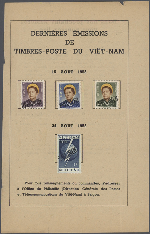 Vietnam Stamps - 1952 - The Empress Nam Phuong - 30 C, 50 C and 1,50 ...