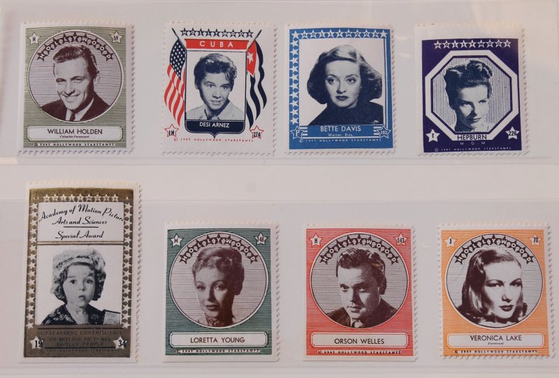 Hollywood Star Stamps 1947 Set of 16 MNH Young Desi Arnez, Shirley ...
