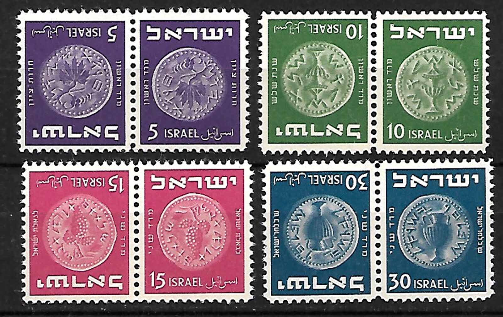 Israel Stamps. 1949, 2nd Coinage "Mered", Tete Beche Pairs, MNH | Middle East - Israel, Semi ...