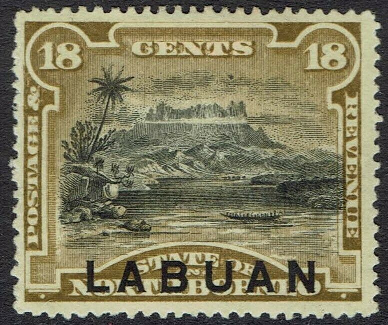 Labuan 1894 Mount Kinabalu 18c Perf 14.5 - 15 | Asia - Malaysia, Stamp ...