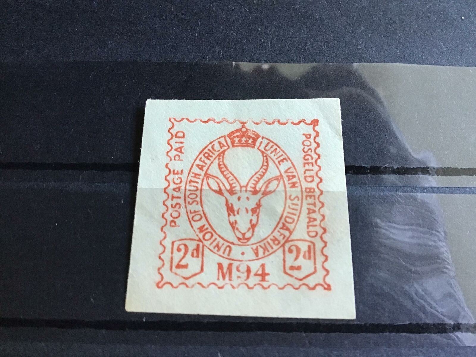 South Africa early illustrated cut square stamp piece R27157 | Africa ...