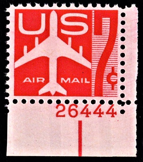US C60 MNH VF 7 Cent Jet -Carmine | United States, Air Mail Stamp ...