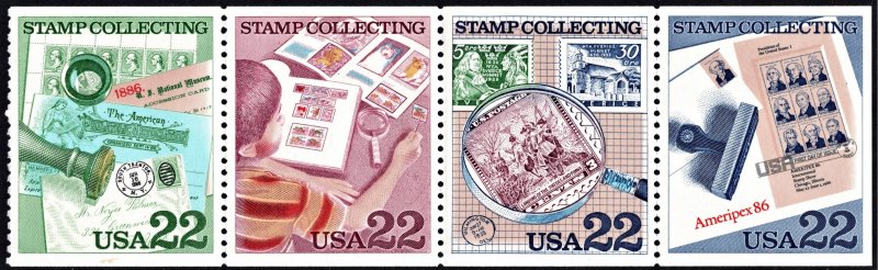 SC#2201a 22¢ Stamp Collecting Booklet Pane: No Tab (1986) MNH | United ...