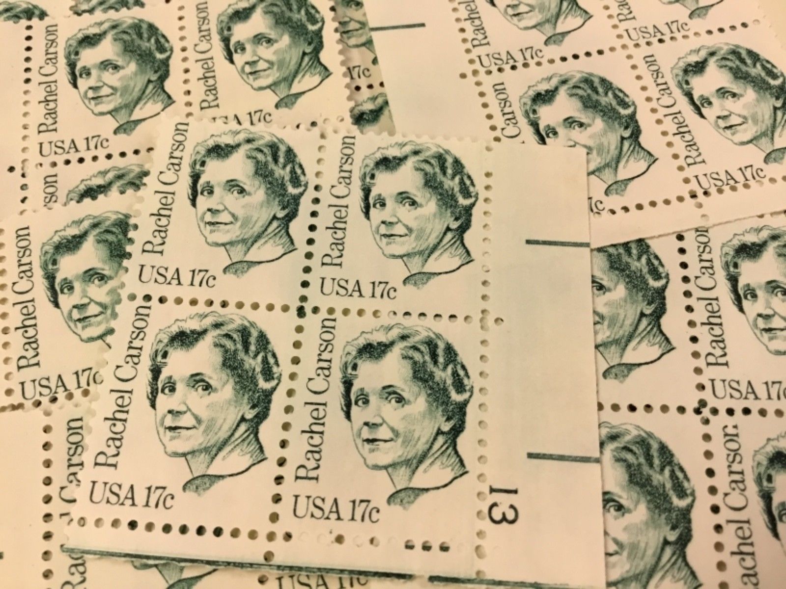 {BJ Stamps} #1857 Rachel Carson, Author. 25 Plate blocks. MNH 17 cents ...