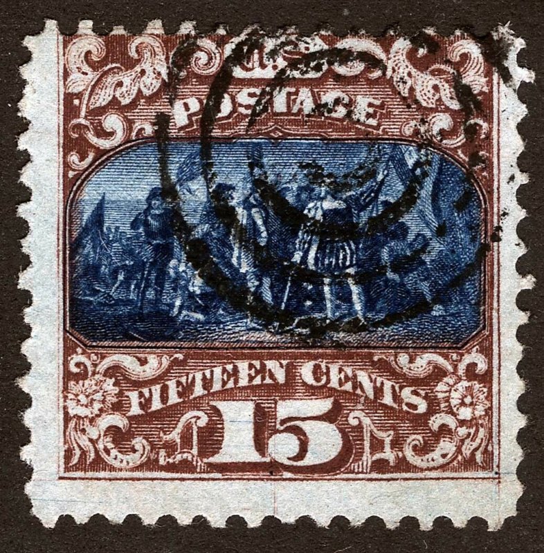 US Sc 119 Brn and Blue 15¢ Type II Small Black Target Cancel | United ...