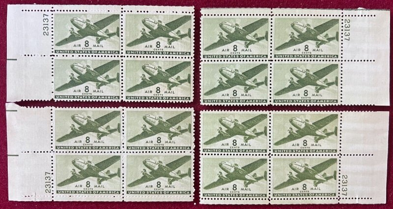 US Scott C26 8 cents Matched set of plate blocks 23137 Mint NH | United ...