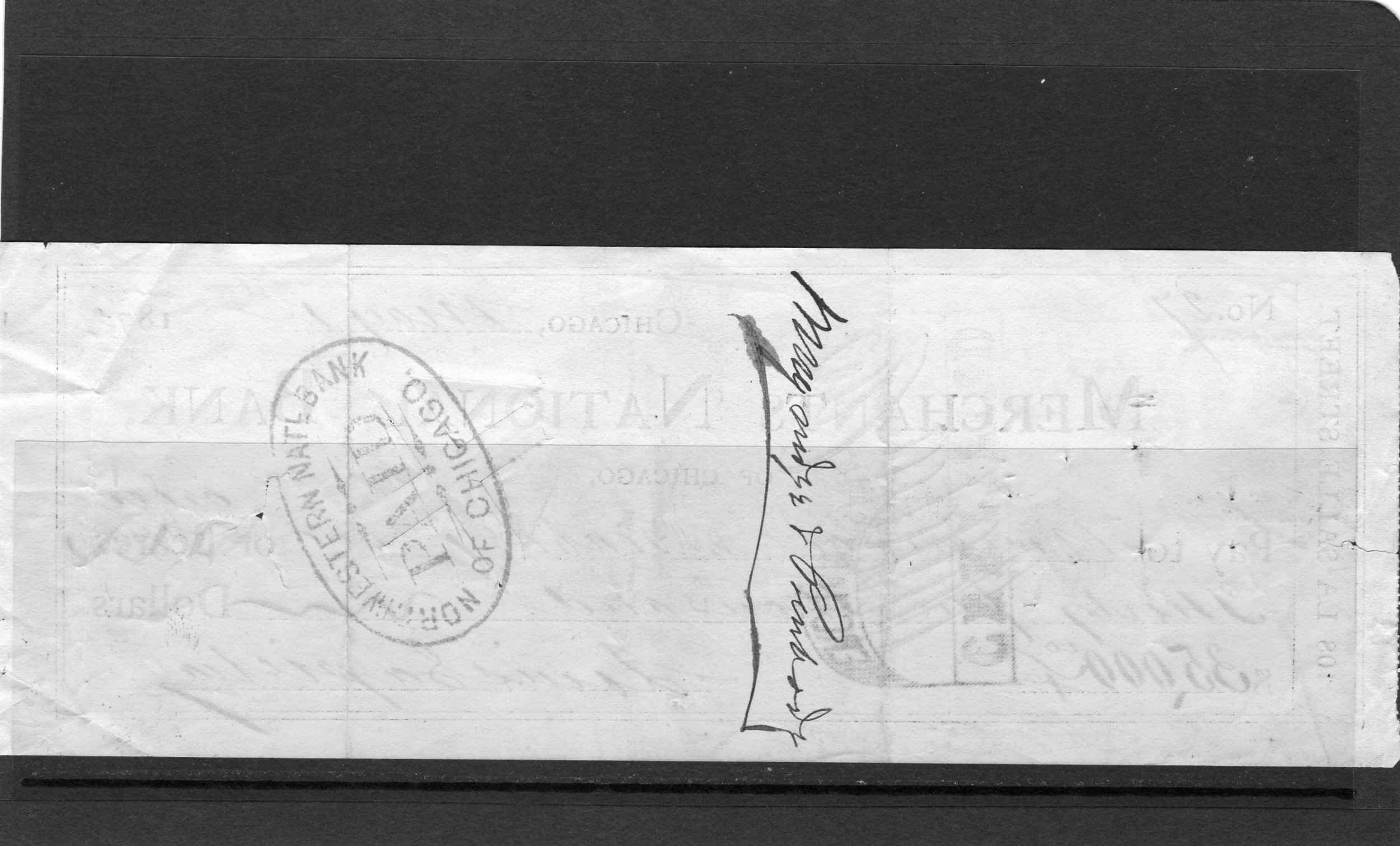 United States 1872 Revenue Stamp in a Cheque of $35000 signed by Prince ...