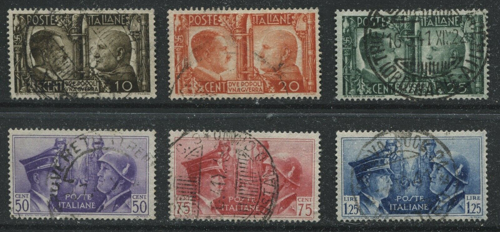 Italy WW2 Mussolini Hitler set used | Europe - Italy, Stamp / HipStamp