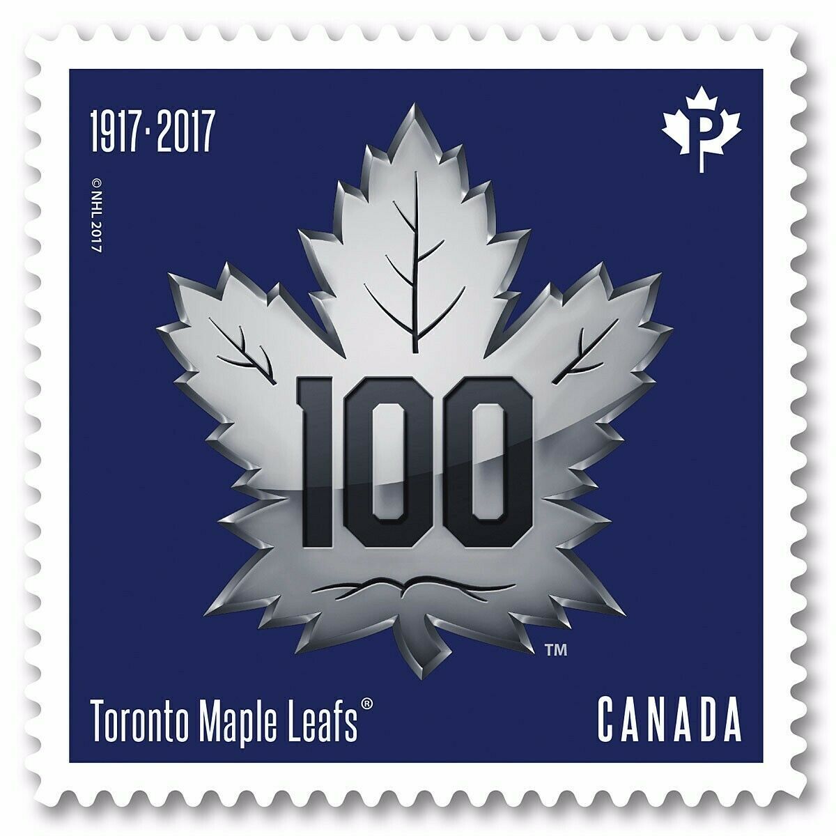 DIE CUT =TORONTO MAPLE LEAFS HOCKEY TEAM 100th = BK stamp Canada 2017 ...
