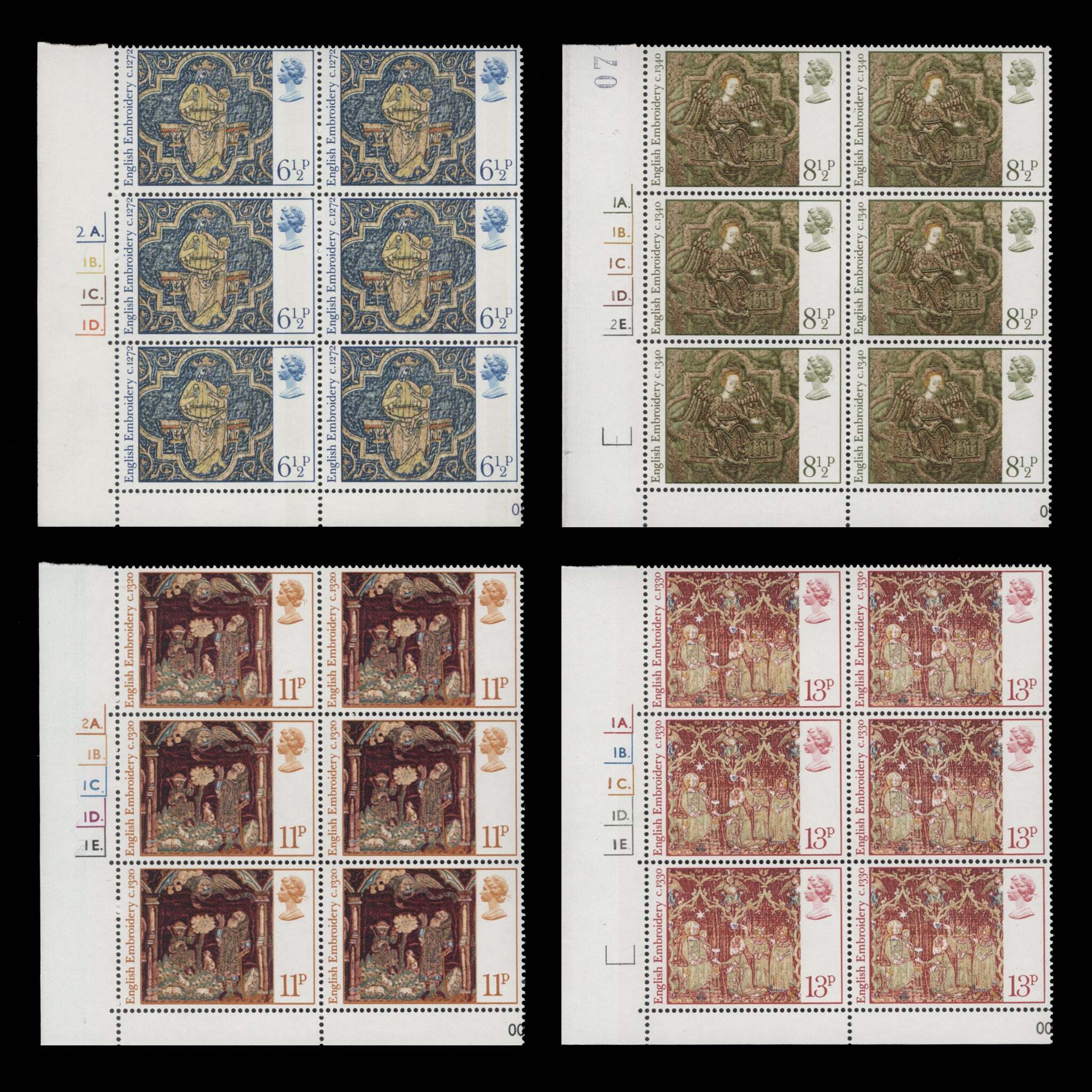 Great Britain 1976 (MNH) Christmas cylinder dot blocks ... | Great ...