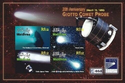 Maldives - Space-Giotto Comet Probe Stamp - Sheet of 4 MNH | Worldwide ...