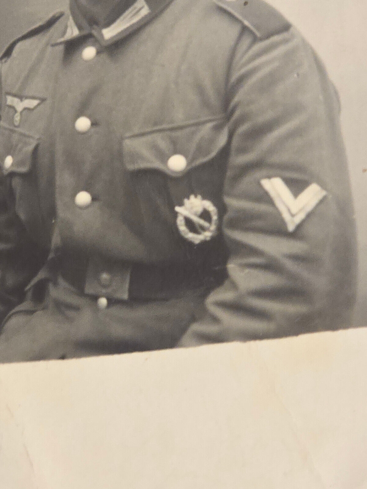 Wehrmacht Soldier Poses W IAB Wartime Military Photo Postcard WW2 Wwii ...