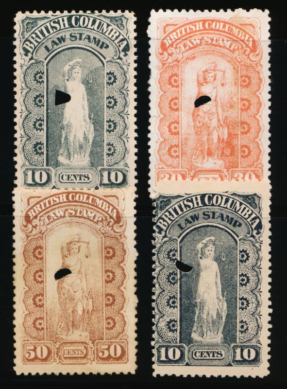 CANADA BRITISH COLUMBIA BCL5-8 USED 2ND SERIES, LAW / HipStamp