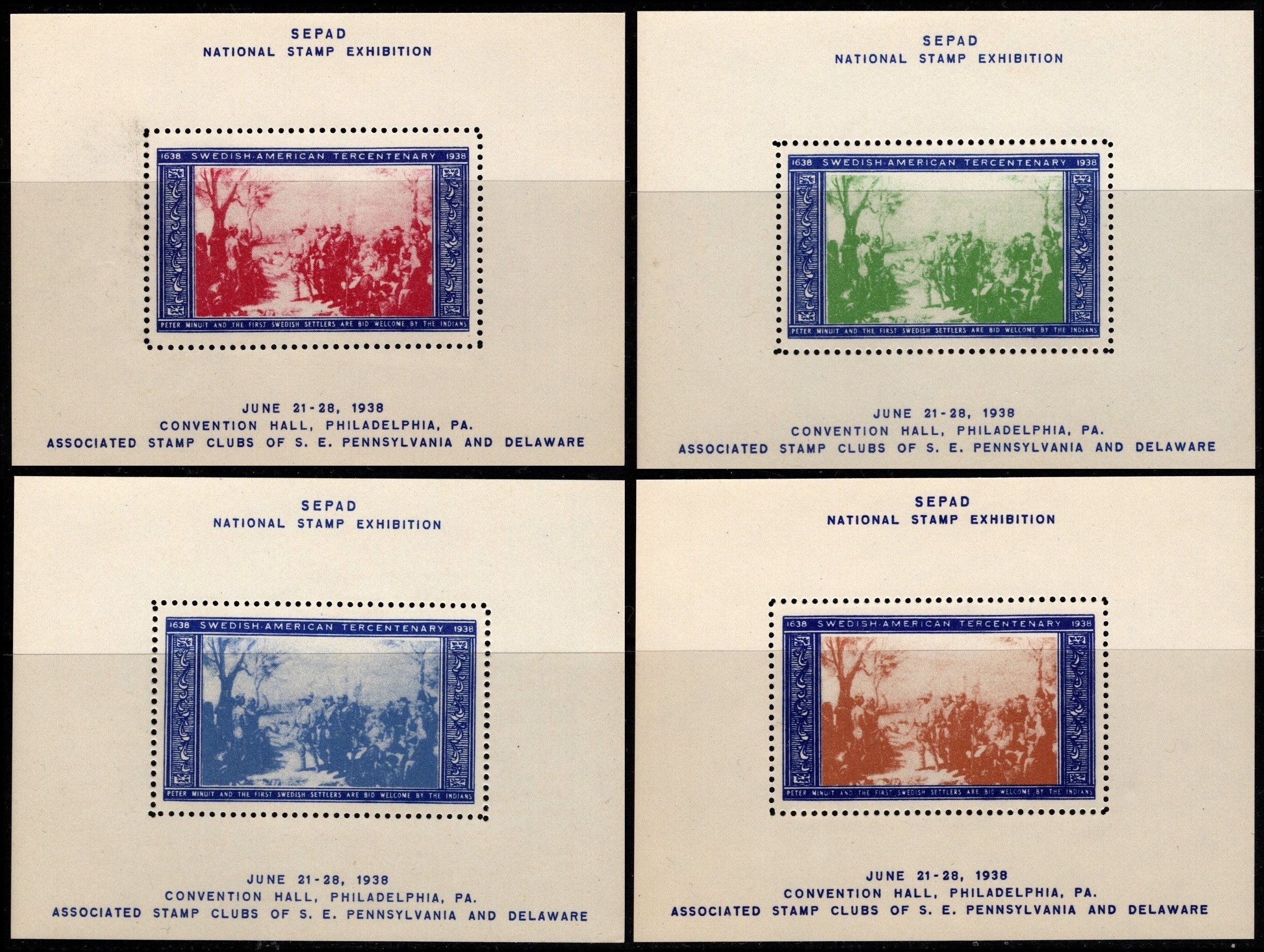 1938 US Poster Stamp SEPAD National Stamp Exhibition "De Luxe Edition ...