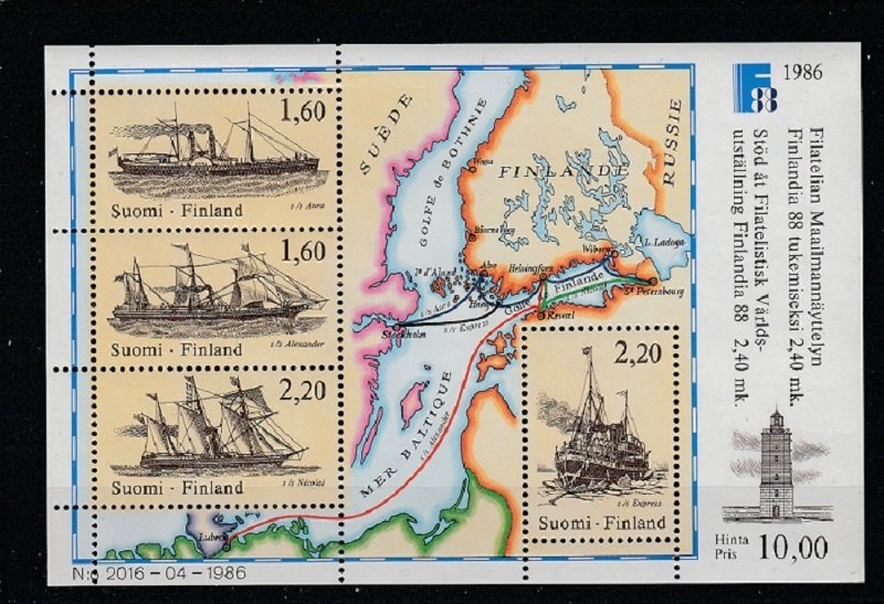 Finland Scott# 740 MNH S/S (1986 Postal Ships) | Europe - Finland ...