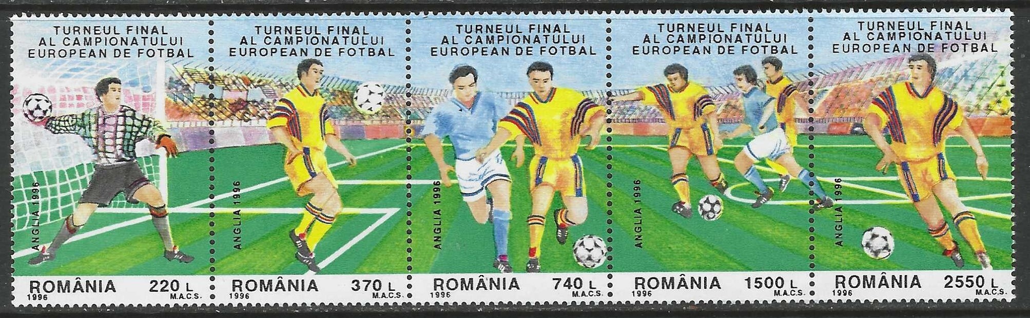 Romania 1996 Soccer Euro 96 Strip Sc 4108 MNH | Europe - Romania ...