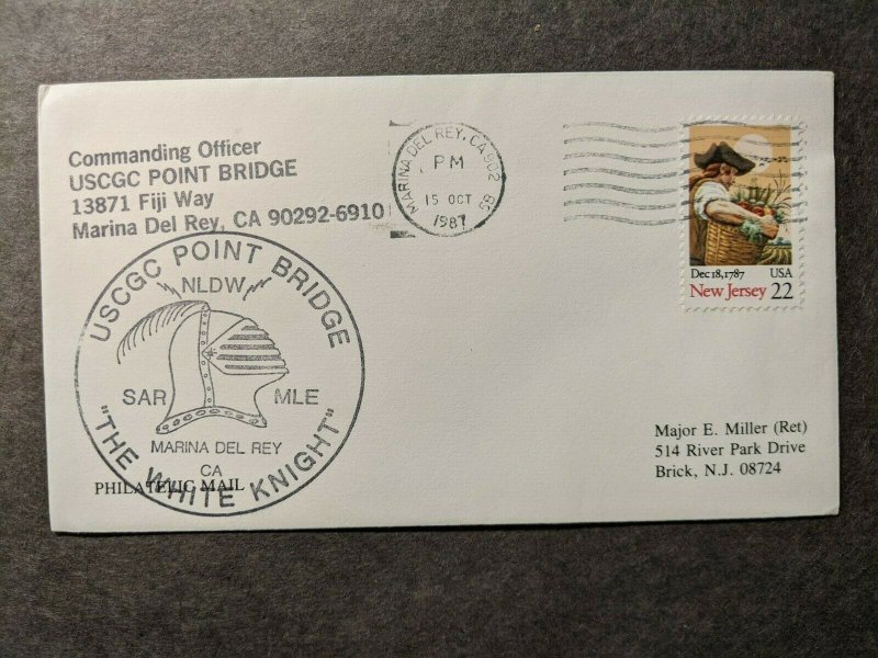 USCGC POINT BRIDGE WPB-82338 Naval Cover 1987 WHITE KNIGHT Cachet ...