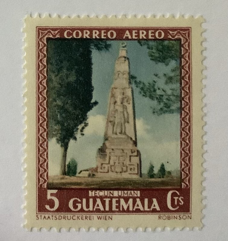 Guatemala 1950 Scott C167 MH - 5c, Tecum Uman Monument | Central ...