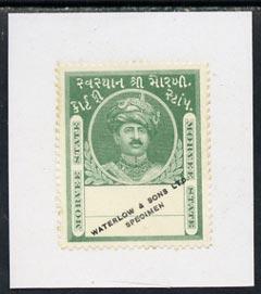 Indian States - Morvi 1940's colour trial proof of undeno ...