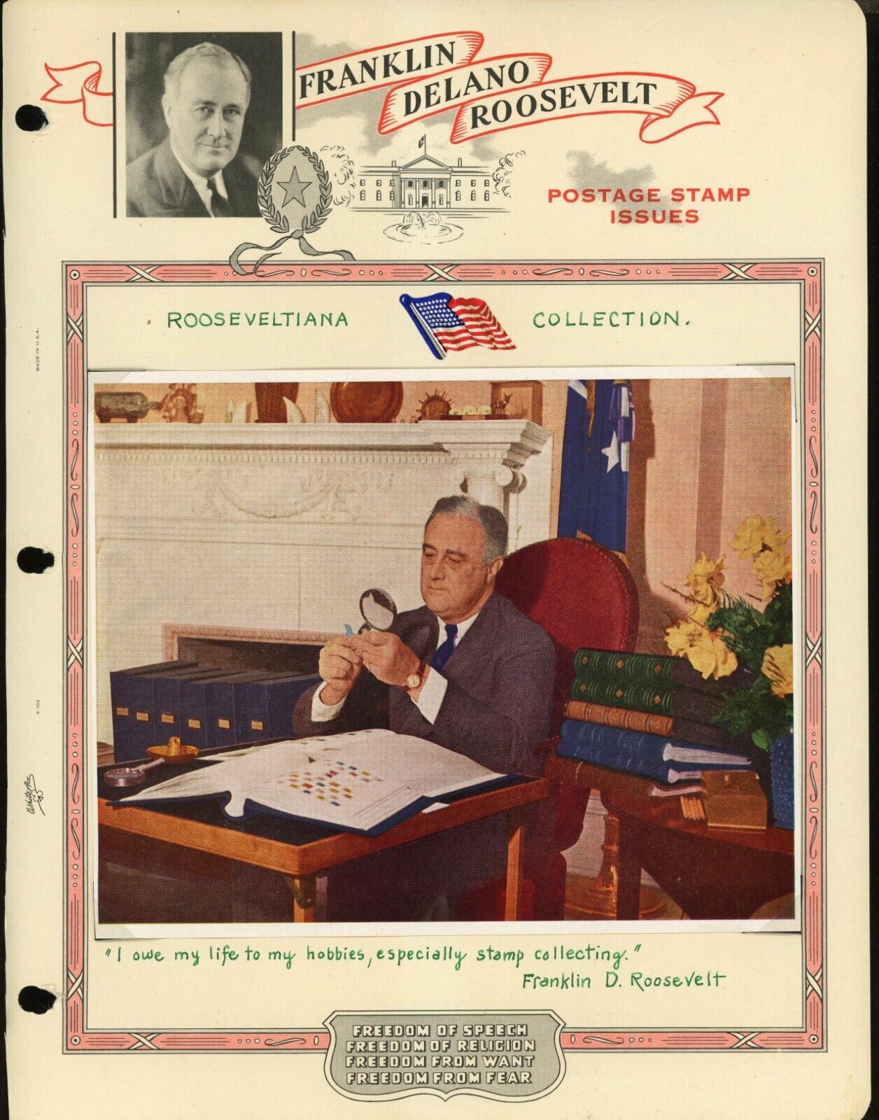 Franklin D Roosevelt US President Memorabilia Collection Stamps ...