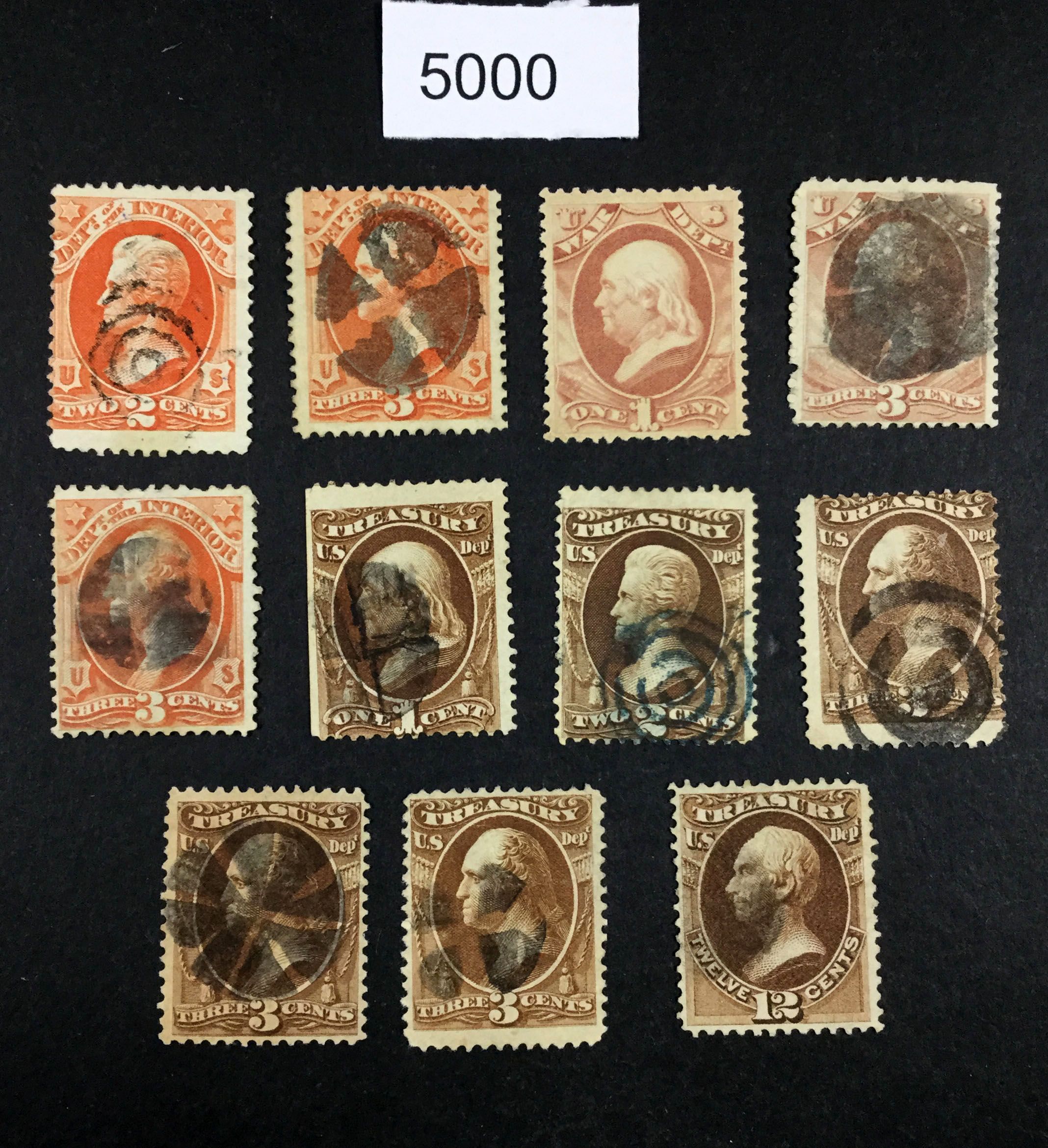 US Stamps Officials Group Used LOT #5000 | United States, Revenues ...
