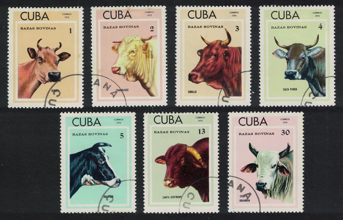 Caribic Cattle Breeds 7v 1973 CTO SG#2036-2042 | Caribbean - Cuba ...