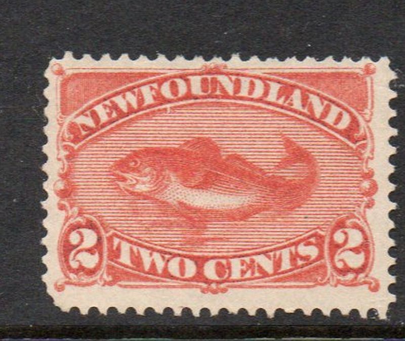 Newfoundland Sc 48 1880 2 d red orange Codfish stamp mint | Canada ...