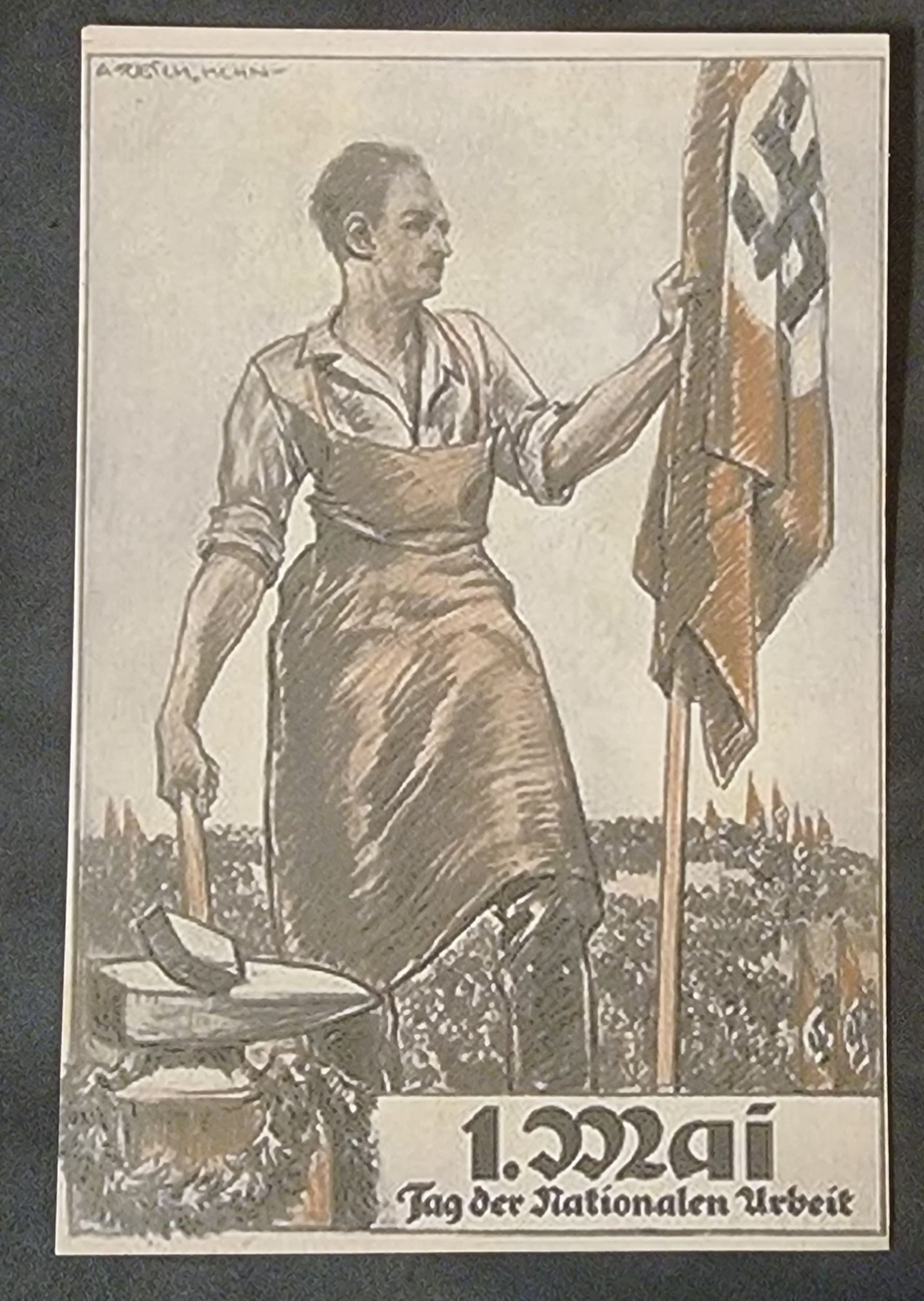 Nazi Germany Third Reich NSDAP Propaganda Postcard Tag Der Arbeit WW2 ...