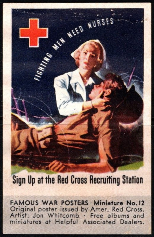 1940 US WWII Poster Stamp Red Cross Fighting Men Need Nurses Unused ...